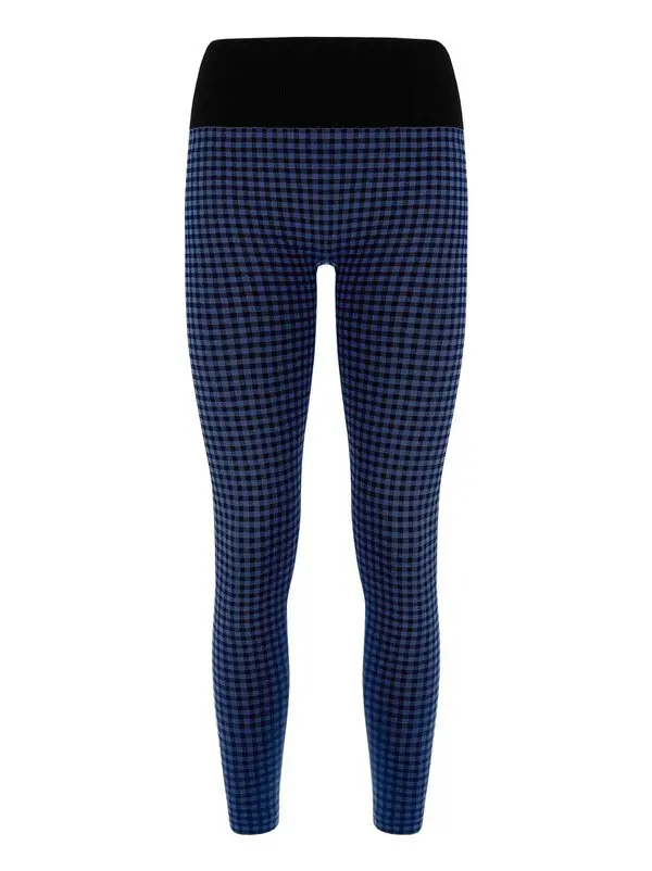 HEART AND SOUL Blue / Black Cobalt & Black Check High-waisted Activewear Leggings - Blue/black