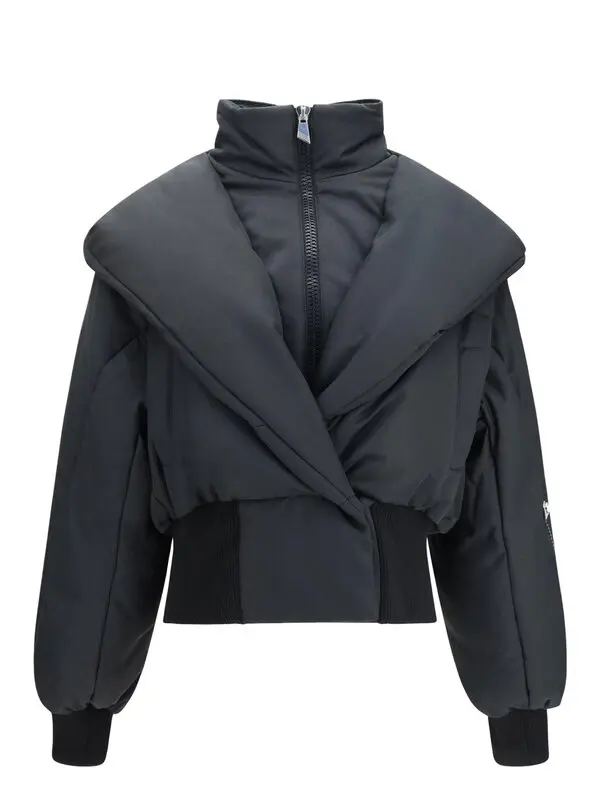 Attico Padded Jacket With Shawl Collar - Black