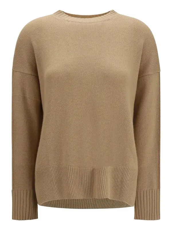 ALLUDE Cashmere Crewneck Sweater - Beige