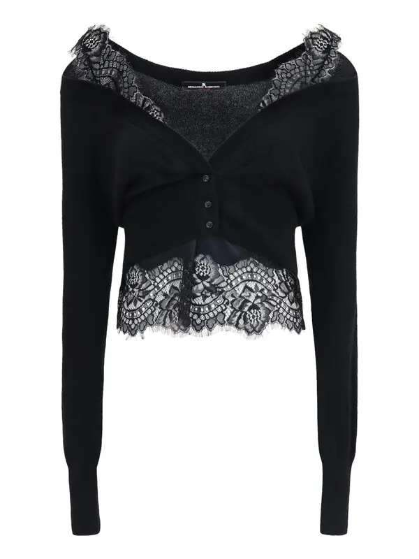 Ermanno Scervino Lace Cardigan - Black