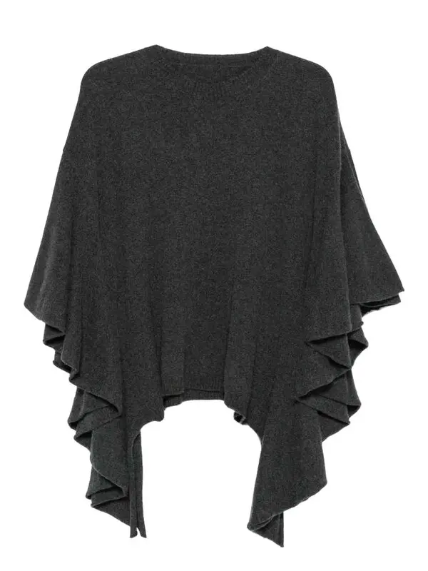 UMA WANG Cashmere Ruffle-sleeve Sweater - Grey