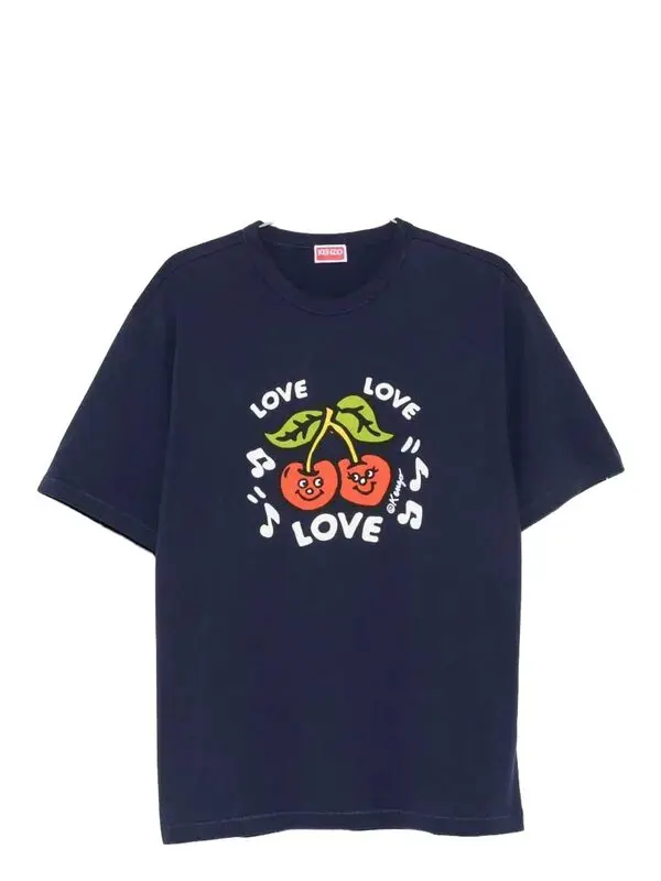 Kenzo Cherry-print T-shirt - Blue