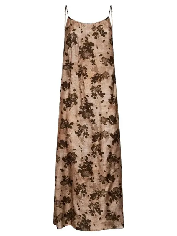 UMA WANG Anaya Printed Midi Dress - Brown