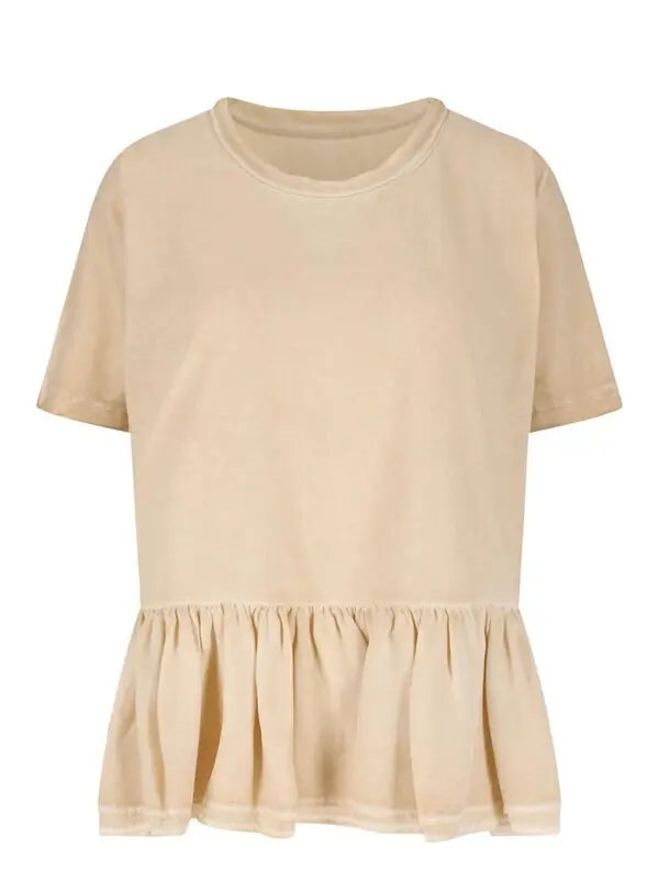 UMA WANG Flared T-shirt With Embroidered Detail - Beige