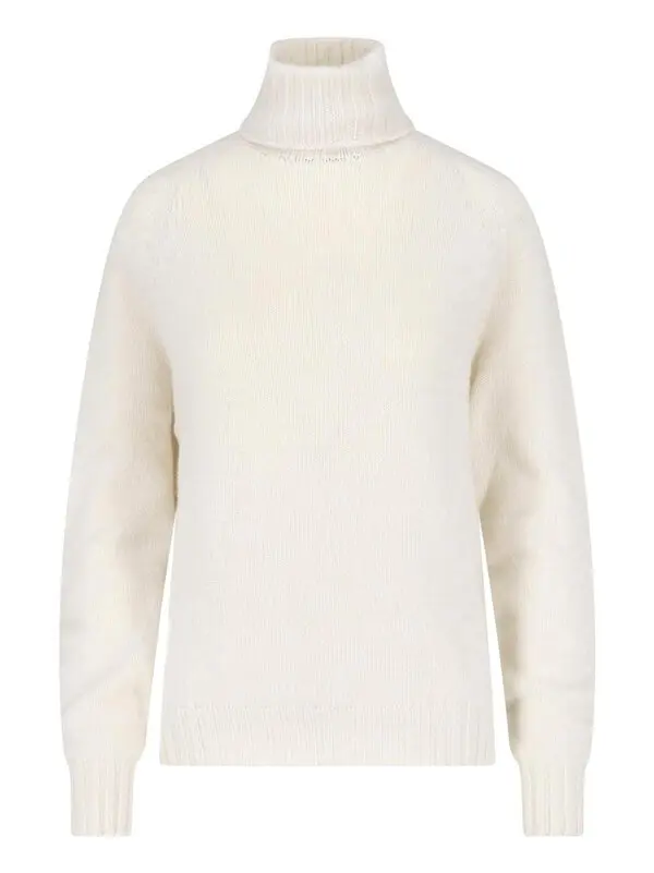 MA'RY'YA Cashmere And Virgin Wool High Neck Sweater - White