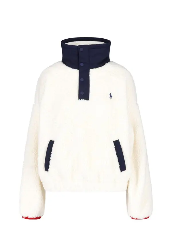 Polo Ralph Lauren Fleece Sweatshirt With Polo Bear Graphic - Cream