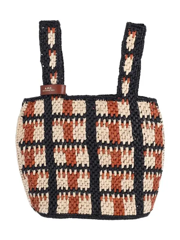 A.p.c. Woven Raffia Handbag - Beige