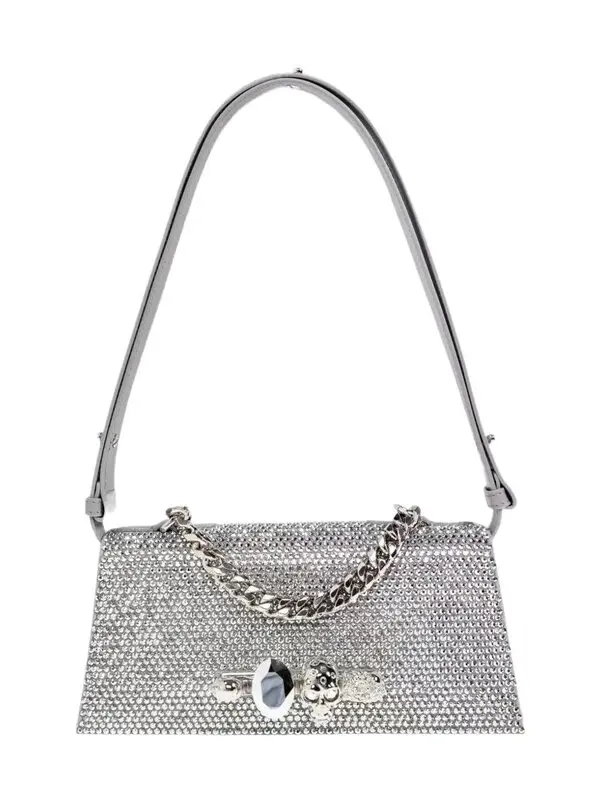 Alexander McQueen Jewelled Crystal-embellished Shoulder Bag - Silver