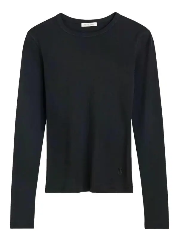 BY MALENE BIRGER Long Sleeve Cotton T-shirt - Black