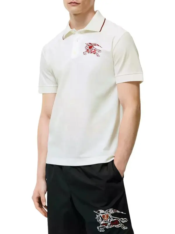 Burberry Heart Knight Cotton Polo Shirt - Neutrals