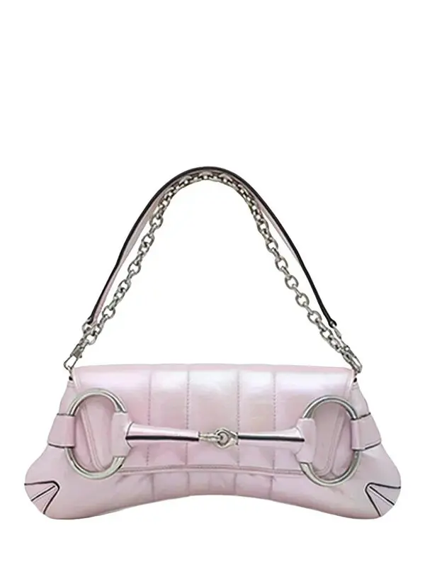 Gucci Small Horsebit Chain Satchel - Pink