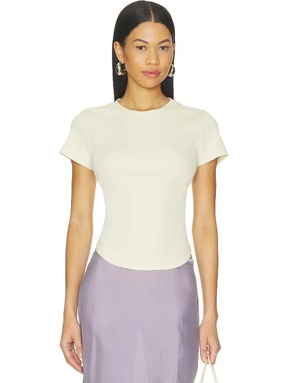 ARTLESS Ribbed Jersey T-shirt - Cream