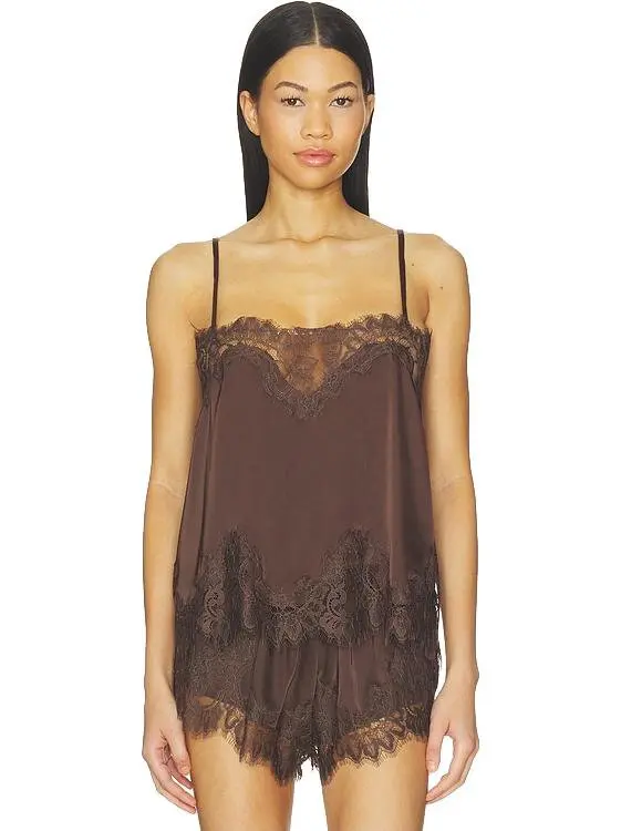 KAT THE LABEL Olivia Camisole Top - Espresso