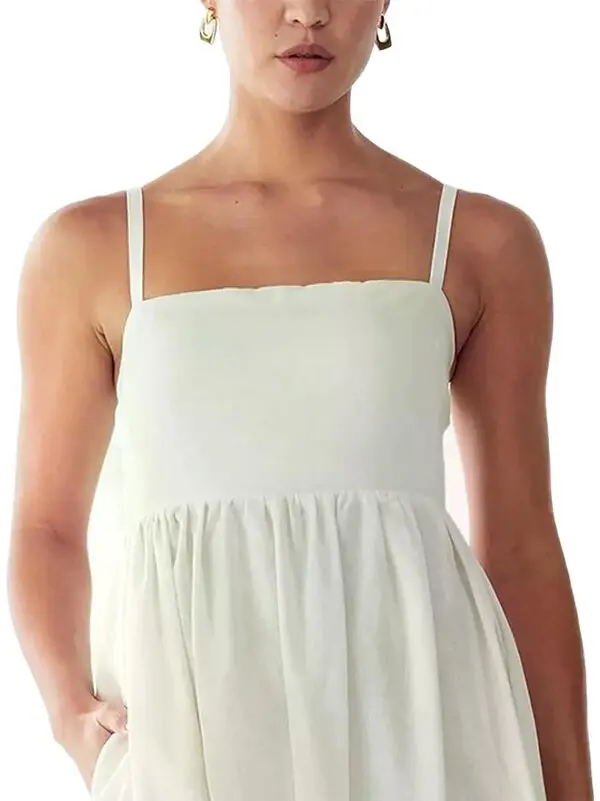 ST MRLO Lanah Square-neck Midi Dress - White