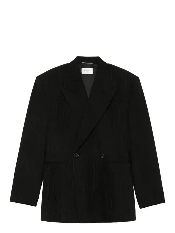 Saint Laurent Pinstripe Double-breasted Blazer - Black