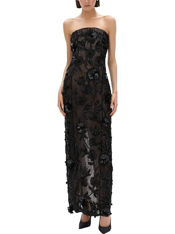 Rachel Gilbert Embellished Gown - Black