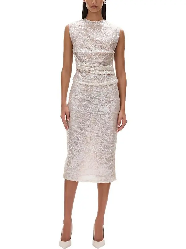 Rachel Gilbert Marlow Sequin Skirt - Creme