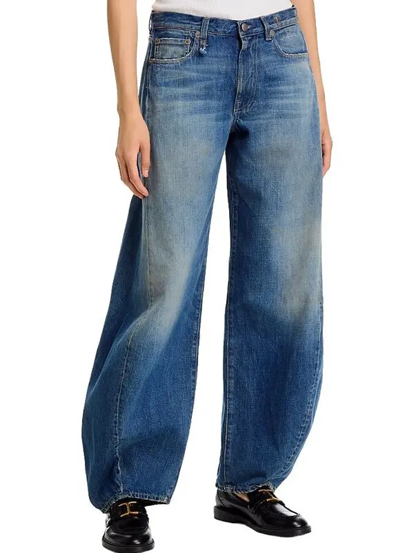 R13 Janine High Rise Balloon Jeans - Hackney Blue