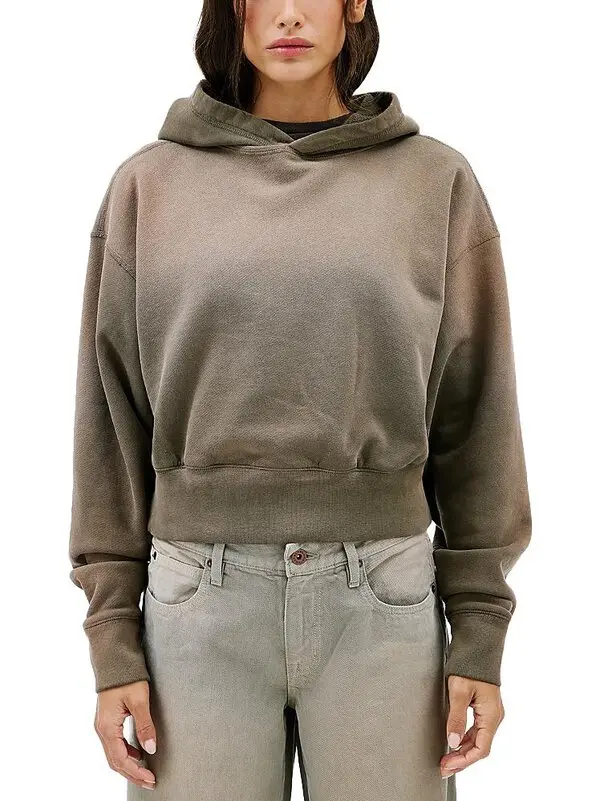 SLVRLAKE Cropped Ombre Hoodie - Broken Earth