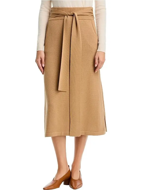 Ramy Brook Wool Midi Skirt - Camel