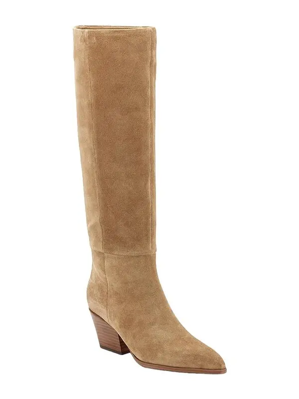 MARC FISHER LTD. Tarrie Wide Calf Boots - Medium Natural