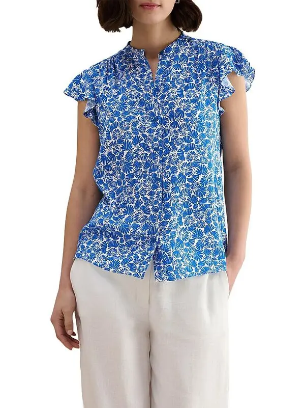 HOBBS LONDON Huda Blouse - Blue Ivory