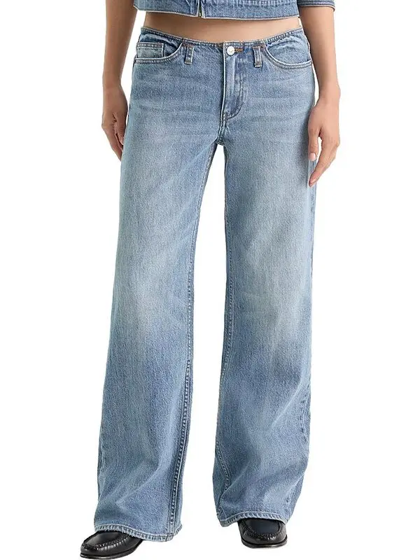 Good American Ghost Waist Low Rise Loose Jeans - Indigo