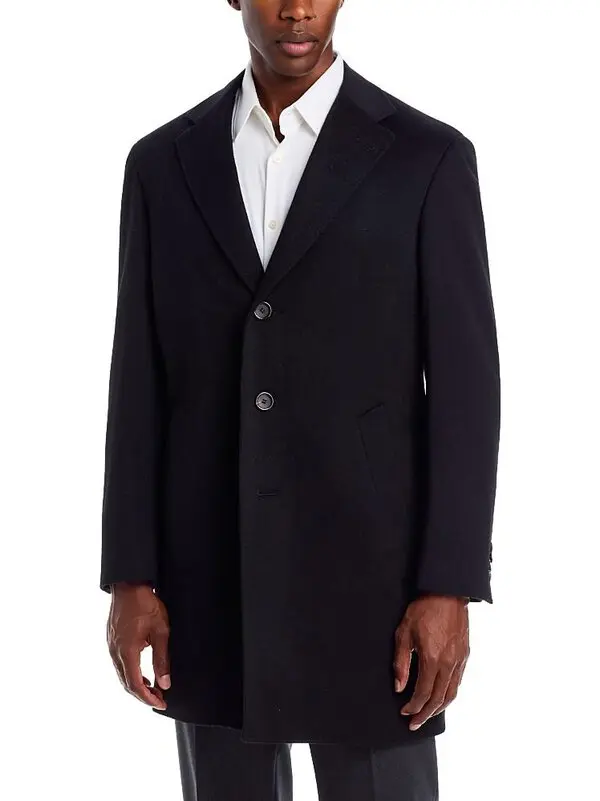 Canali Kei Wool And Cashmere Topcoat - Black