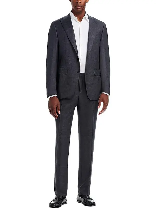 Canali Capri Impeccabile Super 130's Wool Ticweave Slim Fit Suit - Charcoal