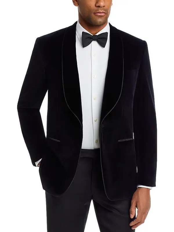 Canali Sienna Velvet Shawl Tuxedo Jacket - Black