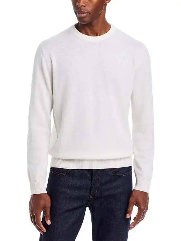 Canali Wool & Cashmere Crewneck Sweater - White