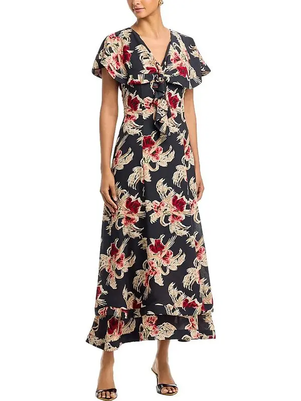 Cinq À Sept Floral Print Maxi Dress - Obsidian Multi