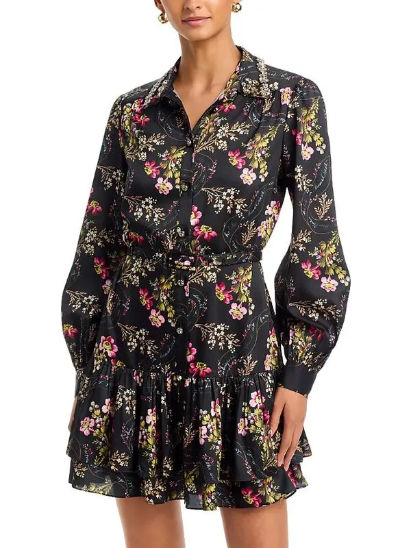 Cinq À Sept Emilienne Floral Shirt Dress - Black Multi