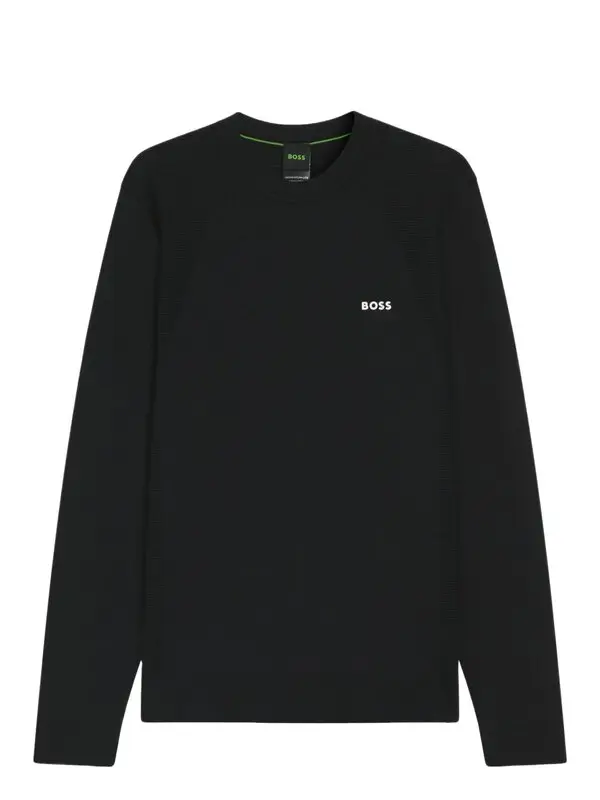 Hugo Boss Long-sleeved Knitwear With Ribbed Cuffs - Black