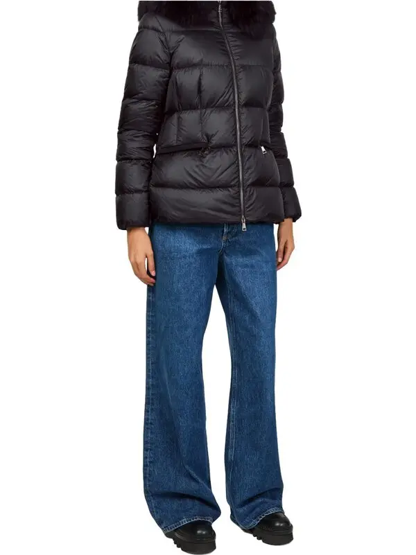 Moncler Boed Down Jacket With Fur Hood - Black