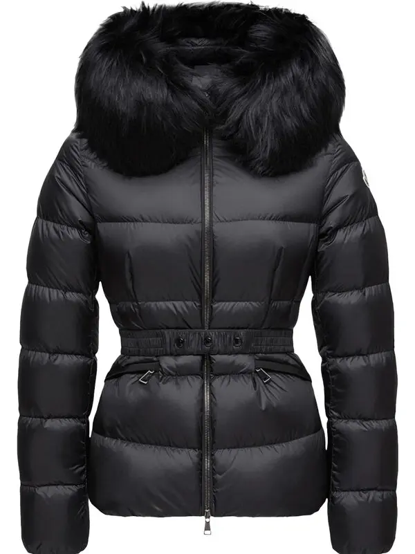 Moncler Boed Down Jacket With Fur Hood - Black