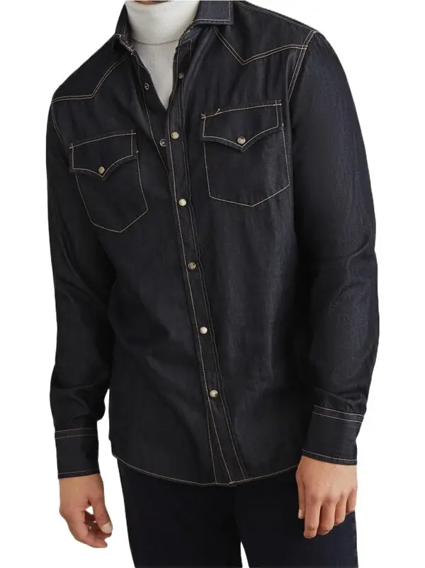 Brunello Cucinelli Denim Cotton Shirt - Dark Denim