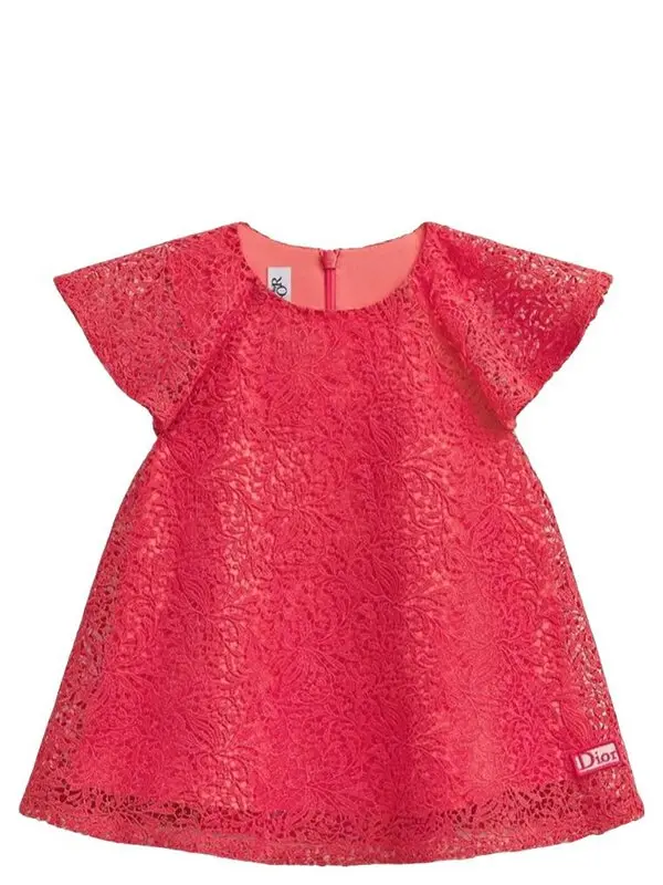 Dior Baby Flared Dress With Ruffled Sleeves - Fuchsia