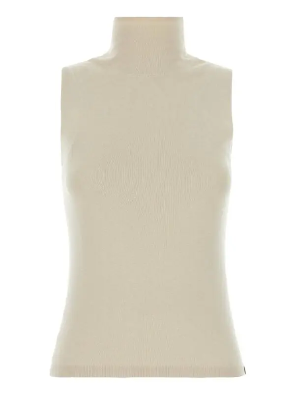 Extreme Cashmere Sleeveless Mock Neck Top - Nude