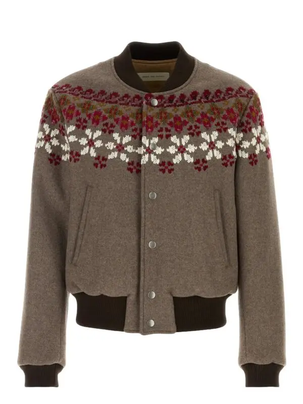 Dries Van Noten Valtor Embroidered Bomber Jacket - Brown