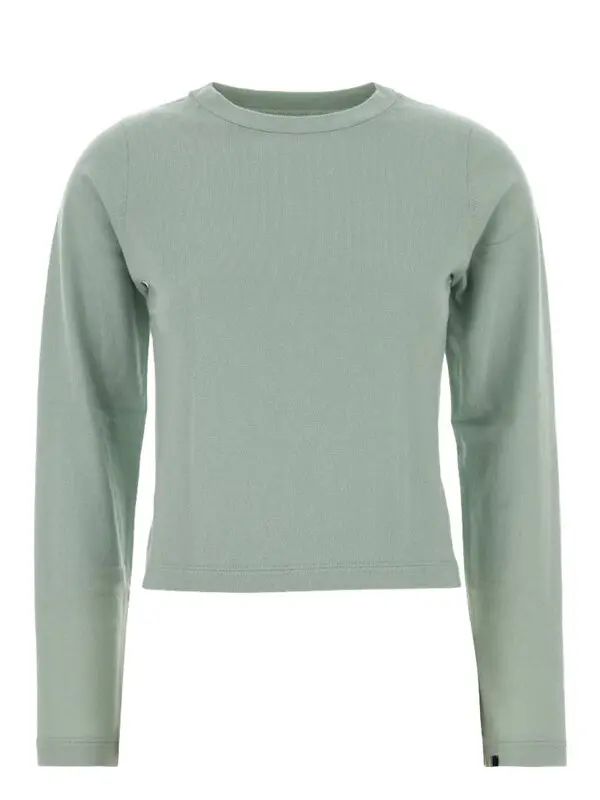 Extreme Cashmere Crew Neck Knit Top With Ribbed Cuffs And Hem - Mint Green
