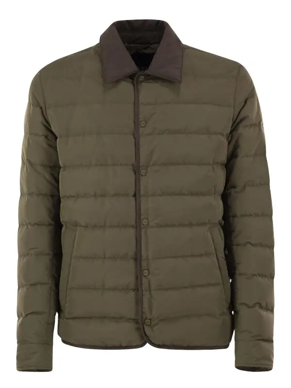 Herno Quilted Down Jacket With Contrasting Collar - Brown