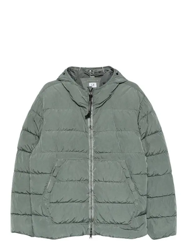 C.P. COMPANY Hooded Quilted Jacket - Sage