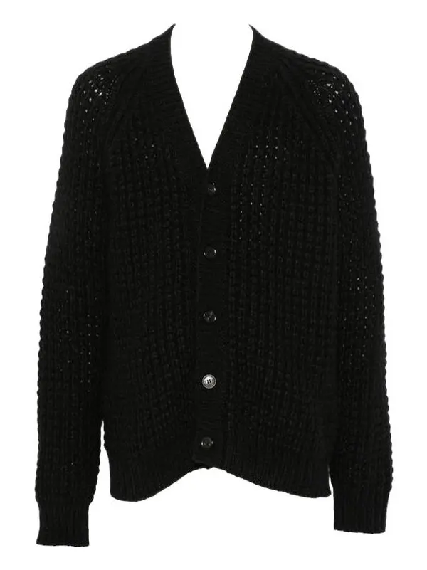 ROBERTO COLLINA Long-sleeve V-neck Cardigan - Black