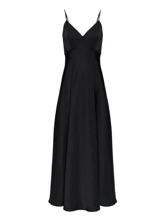 ALLSAINTS Spaghetti Strap V-neck Maxi Dress - Black