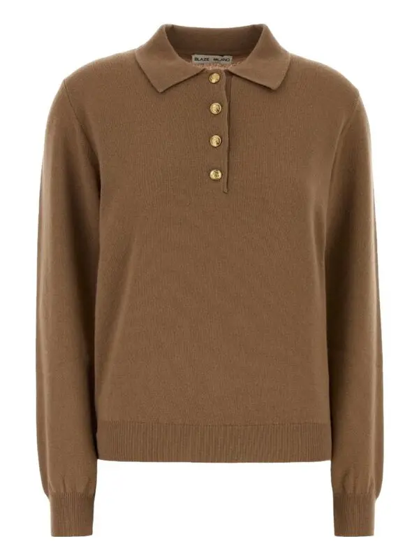 BLAZÉ MILANO Highland Button Polo Top - Brown