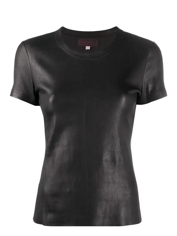 Stouls Short Sleeve Ribbed Crew Neck T-shirt - Black