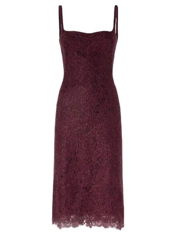 Ermanno Scervino Rebrode Lace Sheath Dress With Scalloped Hem - No