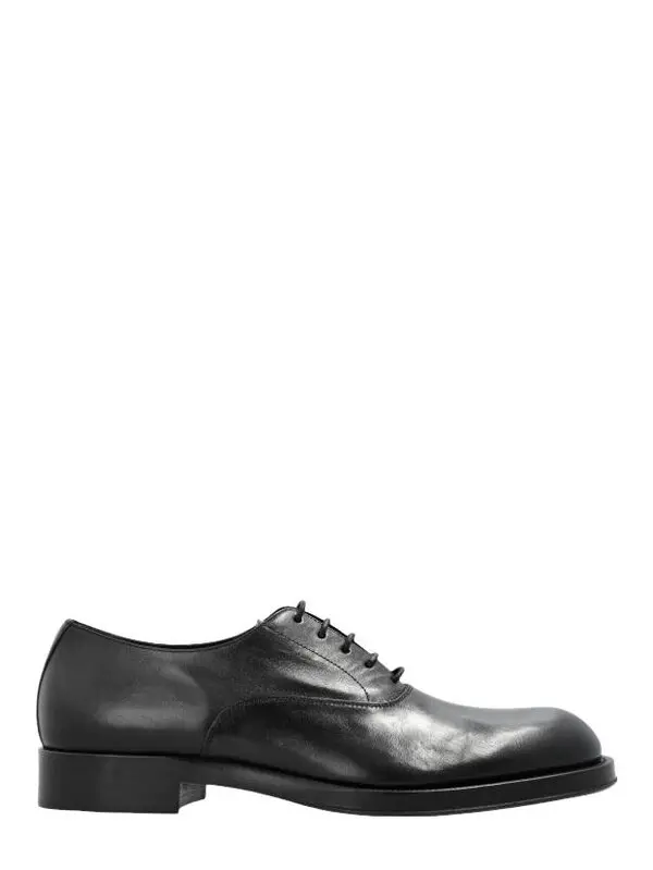 Dries Van Noten Round Toe Loafers With Front Tie - Black