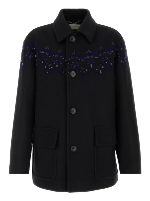 Dries Van Noten Randale Embellished Coat - Black